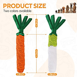 LIFLIX Dog Rope Toy, Tug of War Dog Toy, Cute Carrot Dog Toy with Crinkle Paper Tags