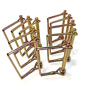10 Pieces 1/4 Inch Wire Lock Pin, Trailer Coupler Pin,Hitch pin,Heavy Duty Safety Coupler Pin Shaft Locking Pin for Farm Trailers Wagons Lawn Garden(Square, Gold)