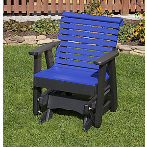 ECOMMERSIFY INC Blue-Poly Lumber Roll Back 2 Feet Glider Everlasting - Made in USA - Amish Crafted