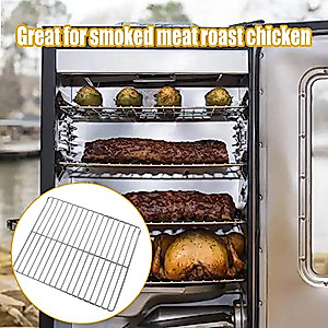 Hisencn Cooking Grate Replacement Parts for Masterbuilt Electric Smoker 30 Inch, 4 Pack 14.6" x 12.2" Chrome Plated Grill Grate for Masterbuilt MB20071117 Smoker grates Replacement