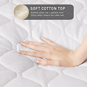Twin Size Heated Mattress Pad with 20 Heat Settings, Premium Cotton Electric Bed Warmer, Quick Heating & Auto Shut-Off, Fits up to 18-Inch Mattress - Machine Washable & EMF-Safe