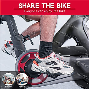 Doubleplus Pedal Converter Compatible with Peloton Bike & Bike Plus, Accessories Pedals for Regular Shoes, Replacement Pedals Adapter for Original Bike & Bike+, Flat Pedals Clipless for Exercise Bike