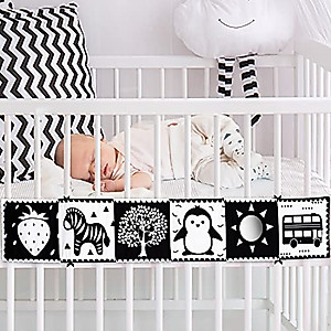 Black and White High Contrast Baby Toys 0-6 6-12 Months Soft Baby Book for Newborn Brain Development Tummy Time Toys Infant Sensory Crinkle Toys 0-3 3-6 Month Montessori Learning Activities for Babies