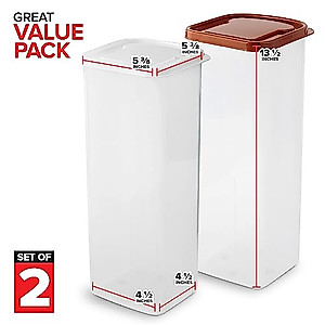 Stock Your Home Bread Container (2 Pack) Bread Loaf Keeper, Fresh Bread Storage Container, Clear Bread Saver, Bread Holder - Bread Bin for Bun, Bagel, and Bread Loaf, Plastic Bread Box (White & Brown)