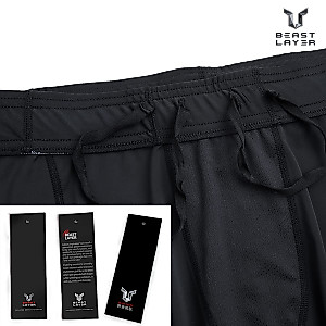 HUGE SPORTS Men's Rash Guard Swim Shorts Compression Swimming Jammer Cool Dry Active Swimsuit Workout Shorts Sports Tights (Black, XL)