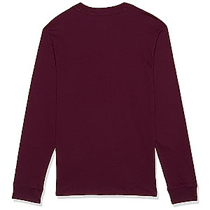 Hanes mens Beefy Long Sleeve Three-button Henley Shirt, Mulled Berry, Medium US