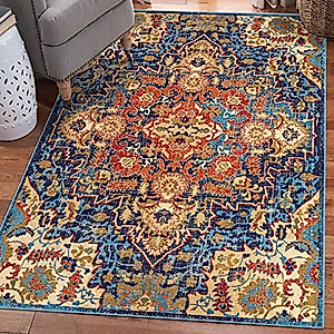 LUXE WEAVERS Howell Collection Oriental 8x10 Blue Area Rug