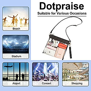 Dotpraise Clear Crossbody Purse Bag Stadium Approved with Extra Wristlet for Concert, Security & Sporting Event
