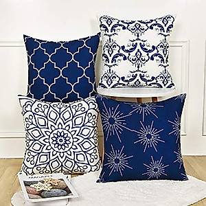 Fascidorm Throw Pillow Covers Modern Decorative Throw Pillow Case Cushion Case for Room Bedroom Room Sofa Chair Car, Blue, 20 x 20 Inch