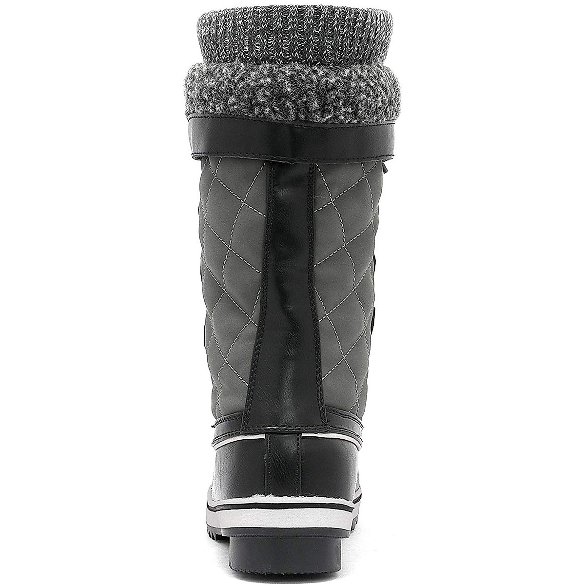 DREAM PAIRS Women's Mid-Calf Waterproof Winter Snow Boots MONTE_02,Size 10,Grey,MONTE_02