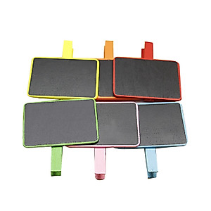 Veemoon 18pcs Message Board with Clips Wood Tags Mini Blackboard Signs Message Board Tag Sign Table Place Card Clip Chalkboard Food Signs Wedding Table Numbers Photo Dining Table