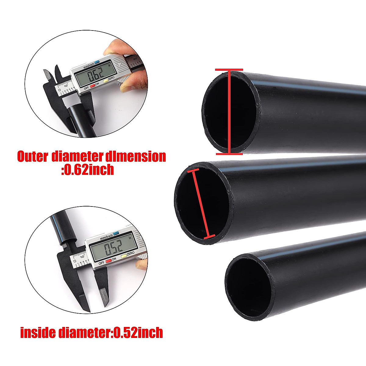 1/2 inch Irrigation Fittings End Plugs For (1/2" ID x0.6-0.63" OD) 16mm Drip Tubing Connectors-10 Pcs/pack