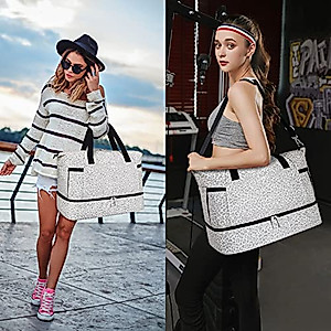 Gym Bag for Women Weekender Bag - Travel Duffle Bag with Waterproof Shoe Compartment 3pcs Set Carry On Overnight Bags for Business Trip Travel Gym Yoga Sports