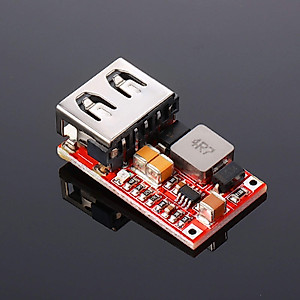Weewooday 10 Pieces DC-DC Buck Voltage Regulator Module 6-24V 12V/24V to 5V 3A USB Charger Module Buck Converter Regulator