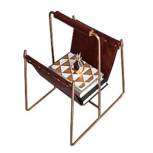 Magazine & Newspaper Baskets Magazine Rack Simple Small Newspaper Rack Desktop Debris Storage Basket Leather Luxury Storage Rack Decorative Bookshelf Craft Decorations