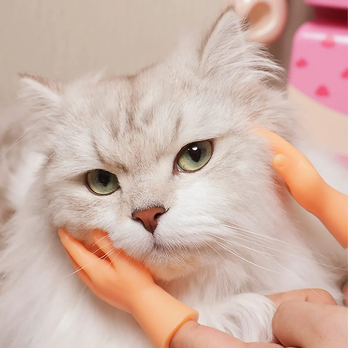 AQKILO Tiny Hands Miniature Finger Puppets with Left and Right Hand, Party Favors, Educational, TikTok Toys, 8 Pieces (4 Mixed Style)