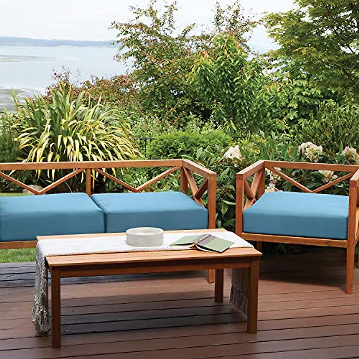 Classic Accessories 60-346-010501-RT Ravenna Cushion Slip Cover, 72"L x 21"W x 3"Thick, Empire Blue