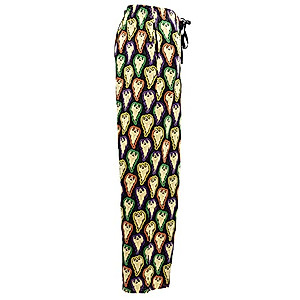 Unique Baby Adult Halloween Colored Ghosts Pajama Pants (3X-, Black)
