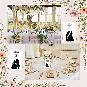 Cartoon Table Numbers 1-20 with Head Table Card & Stands Holders, Elegant 4 x 6 Inch Place Seating Sign for Baby Shower, Wedding Reception, Birthday Party Event Centerpiece Decorations