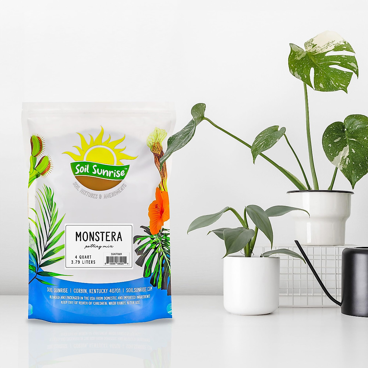 Monstera Houseplant Potting Soil Mix (4 Quarts), Custom Blend for Growing and Repotting