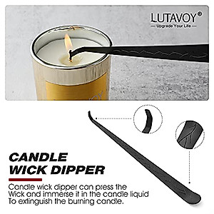 LUTAVOY Scented Candles Gift Set with Candle Tools Gift Box for Candle Lovers Soy Wax Sweet Aromatherapy Candles for Home Scented (ZT4-BLACK)