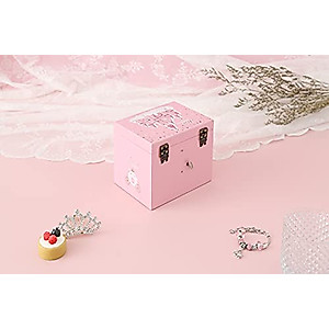 Agitation Unicorn/Princess Wooden Musical Jewelry Box for Girls with Unicorn/Princess Jewelry Set (Pink Princess2)