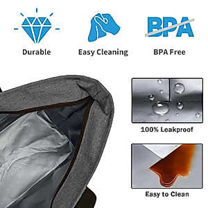 LHZK Cooler Bag, Jumbo Insulated Cooler Bag with Thermal Foam Insulation, Insulated Grocery Bags with Zippered Top, Collapsible Insulated Bag for Beach, Picnic, Travel, Food Delivery Bag (50L, Gray)