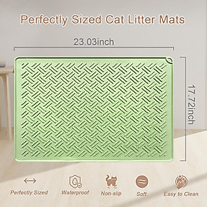 Gentledog Cat Litter Mat, Cat Litter Trapping Mat, Non-Slip, Waterproof Silicone Cat Litter Box Mat, Scatter Control, Machine Washable, 23”x18”