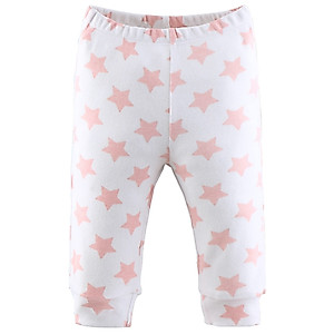 The Peanutshell 5 Pack Baby Girl Pants Set - 100% Cotton Toddler Pants for Girls, Newborn Clothes for Toddlers and Babies - Flower Pink
