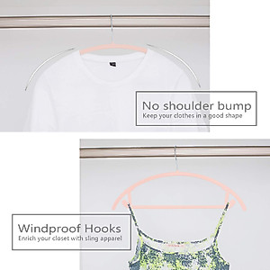 MIZGI Premium Velvet Hangers (Pack of 50) Heavyduty- Non Slip No Shoulder Bump Suit Hangers - Chrome Hooks,Space Saving Clothes Hangers,Rounded Hangers for Coat,Sweater,Jackets,Pants