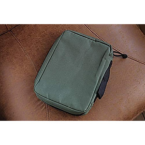 Compass Bible Cover, Zippered, with Handle, Nylon, Green, Large