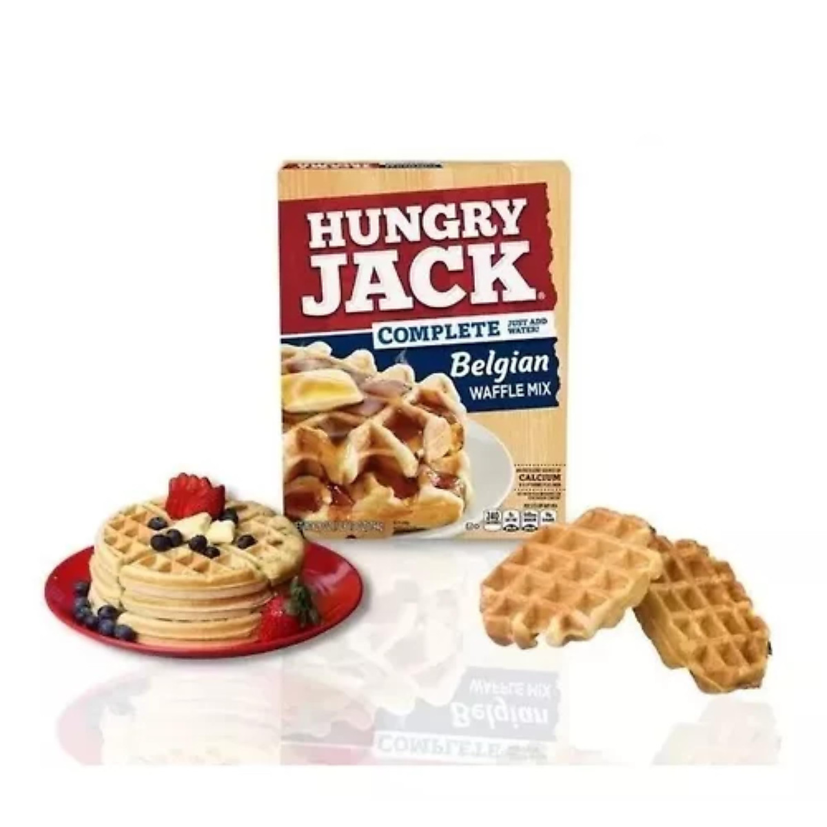 Hungry Jack Complete Belgian Waffle Mix (Pack of 3) with By The Cup Butter Spreader