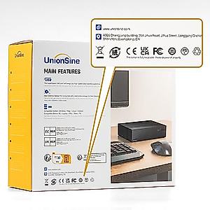 UnionSine 16TB 3.5" Desktop External Hard Drive USB3.2Gen2 Type-C HDD Storage Compatible for PC,TV, Desktop, Laptop(Black) HD3511