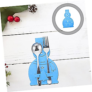 BESTOYARD 4pcs Cutlery Bag Red Plaid Cutlery Holders Silverware Bags Silverware Sleeve Fork Spoon Holders Blue Storage Bags Silverware Storage Bag Felt Cloth Bracket Tableware