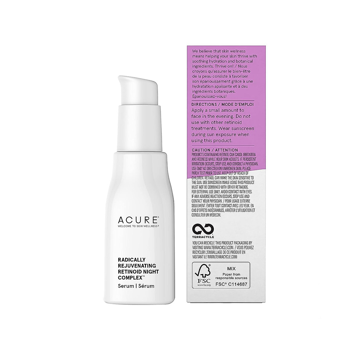 Acure Radically Rejuvenating Retinoid Overnight Complex, Moisturizer Night Treatment, Fight Wrinkles & Anti-Aging Support with Plant Squalane, Polyglutamic Acid & Hyaluronic Acid 100% Vegan -1.7 fl oz