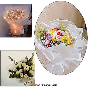 EMITAOHWF 20-Sheet Brown Flower Wrapping Paper, Floral Waterproof Bouquet Wrapping Paper for Flowers, Florist Wrapping Paper for DIY Craft, Gift Packaging