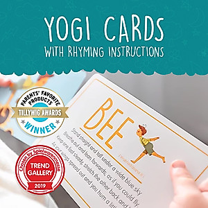 Yogi Fun - Yoga Cards and Yoga Mat, Educational Yoga Cards with Illustrations of Yoga Poses, Yoga Mat Set with Leaflet, Poster, 2 Sequences for Practice with 12 Poses Exercise Mat, Tested and Approved