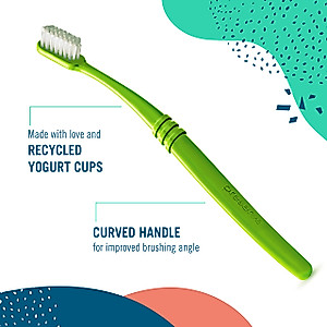 Preserve Eco Friendly Adult Toothbrushes, Made in The USA from Recycled Plastic, Soft Bristles, Paperboard Package, Colors Vary, 6 Count (Soft)
