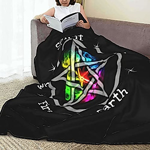 Wicca 5 Five Elements Earth Wicca Wiccan Full Fleece Throw Cloak Wearable Blanket Flannel Fluffy Comforter Quilt Nursery Bedroom Bedding King Size Plush Soft Cozy Air Conditioner Blanket