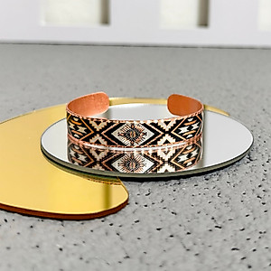FRONT LINE JEWELRY Embrace Tradition: Native American Copper Bracelets with Sunburst Designs Adjustable Copper Cuff, Native Jewelry
