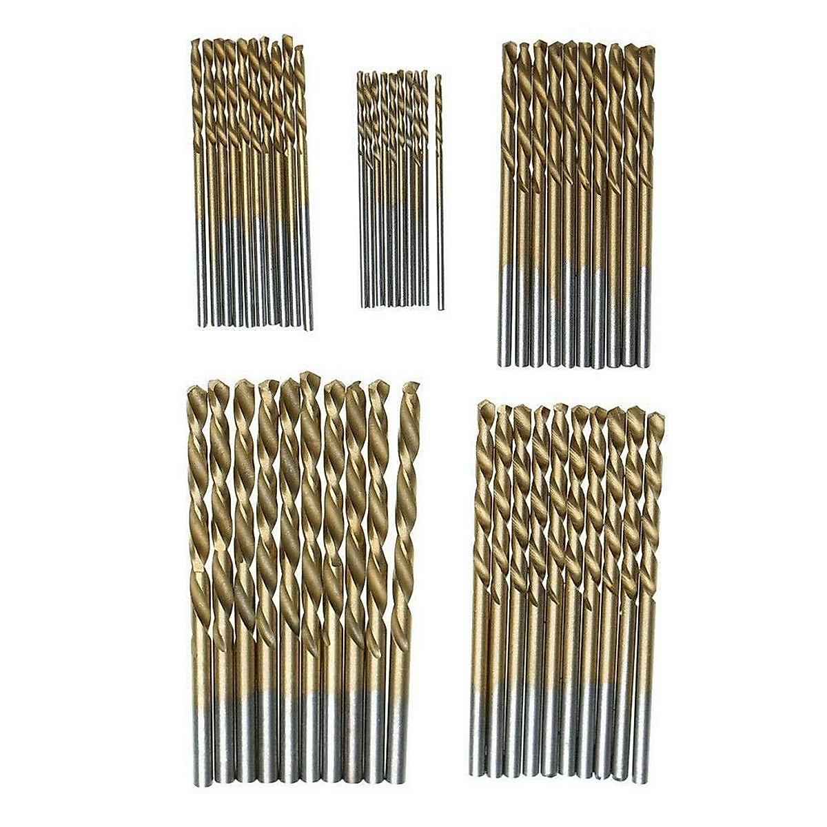 50 pcs 1mm 1.5mm 2mm 2.5mm 3mm Titanium Coated HSS High Speed Steel Drill Bit Tool Set for Drilling Holes in Leather, Soft Metal, Wood, Plastic, Soft Materials, Aluminum, Amber, Models