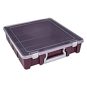 AB Designs 6955ABDP Super Satchel 1-Compartment Open Core, Stackable Home Storage Organization Container, Plum