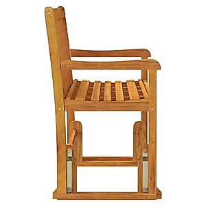 Makastle Patio Swing Bench Porch Loveseat Chair for Outdoor, 2-Person Wooden Garden Rocking Seating for Outside, 43.3" Solid Acacia Wood