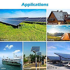 SUNGOLDPOWER Solar Panel 200W 24V Monocrystalline Solar Panel 200 Watt Solar Module Grade A Solar Cell, Black, SG200WM24