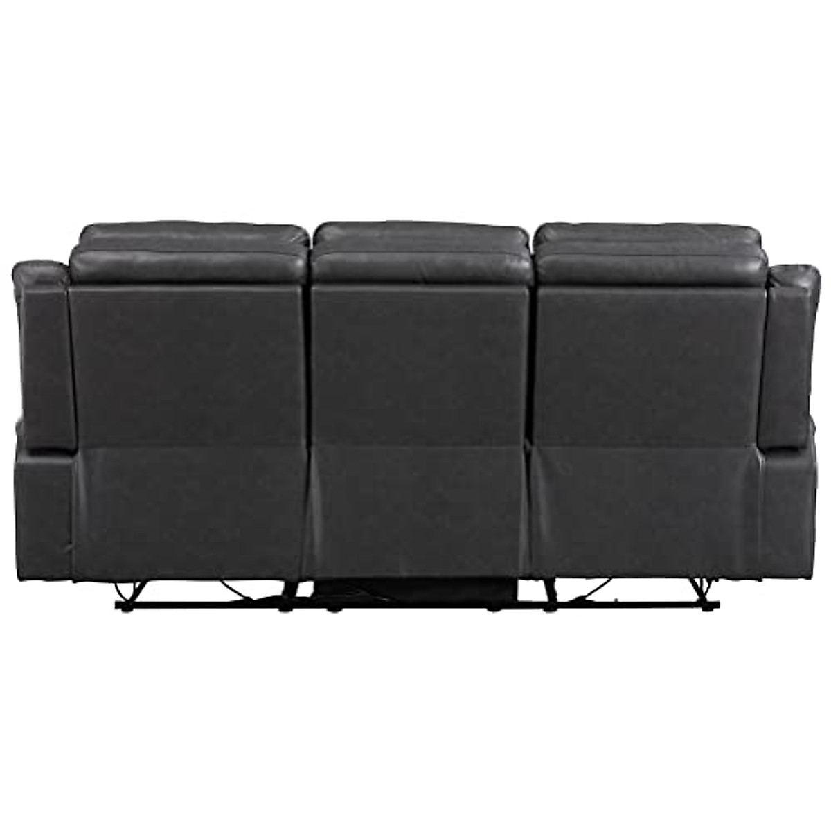 Signature Design by Ashley McAdoo Contemporary Faux Leather Tufted Reclining Power Sofa, Black