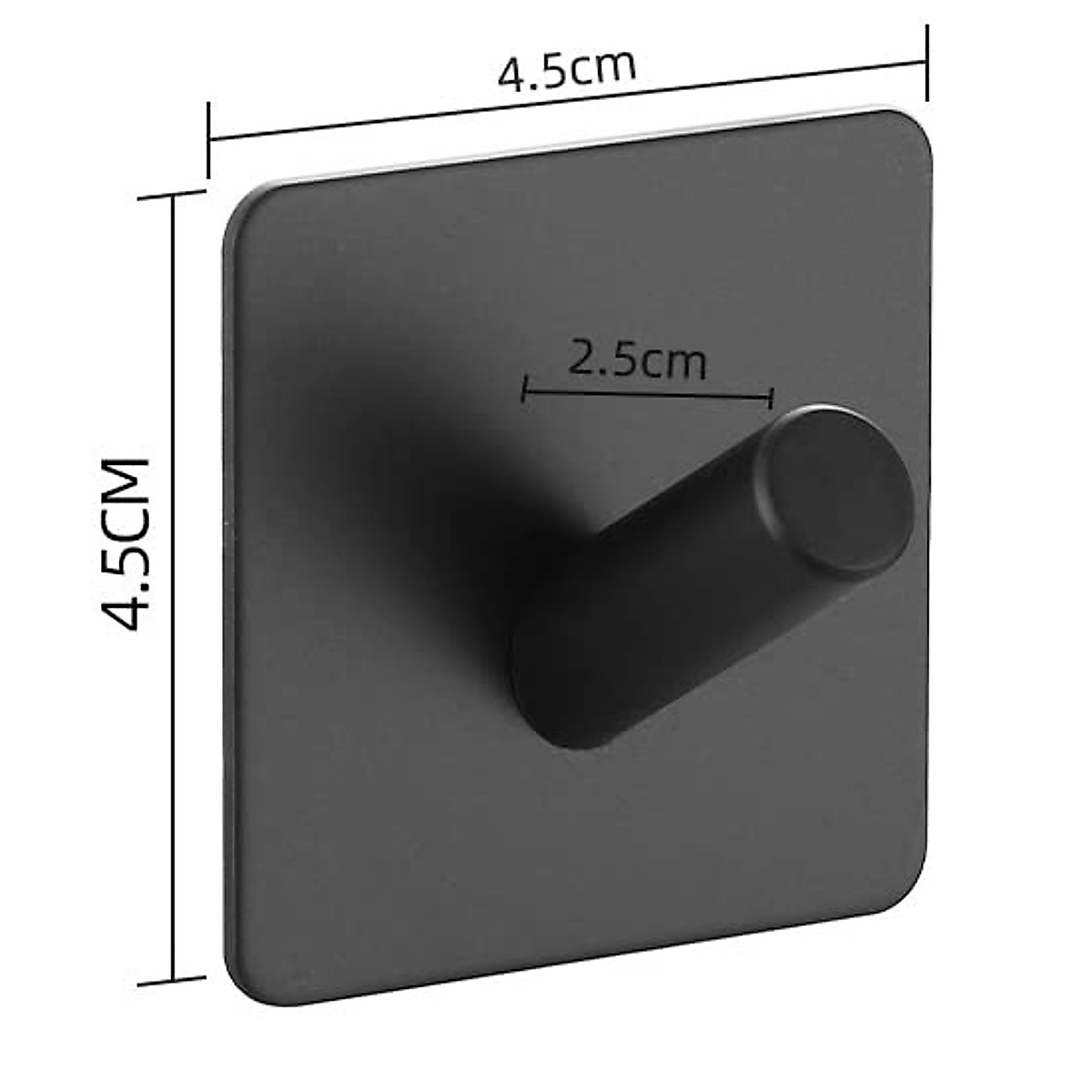 Adhesive Hooks - 5 Pack Heavy Duty Wall Hooks Waterproof Stainless Steel Hooks for Hat Towel Robe Hooks Rack Wall Mount - Bathroom Kitchen Home Hotel Office Cabinet and Bedroom Matte BLACK02