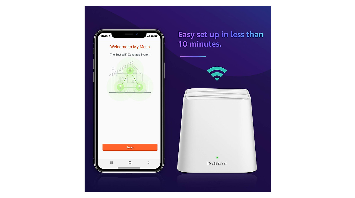 Meshforce M1 Mesh WiFi System: 6+ Rooms Whole Home Coverage