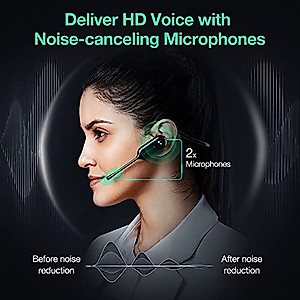 Yealink WH63 Wireless DECT Headset, Single Ear (Mono) Office Headset with Noise Canceling Microphone, Connect to Desk Phone, Work with All UC Leading Platform Softphone