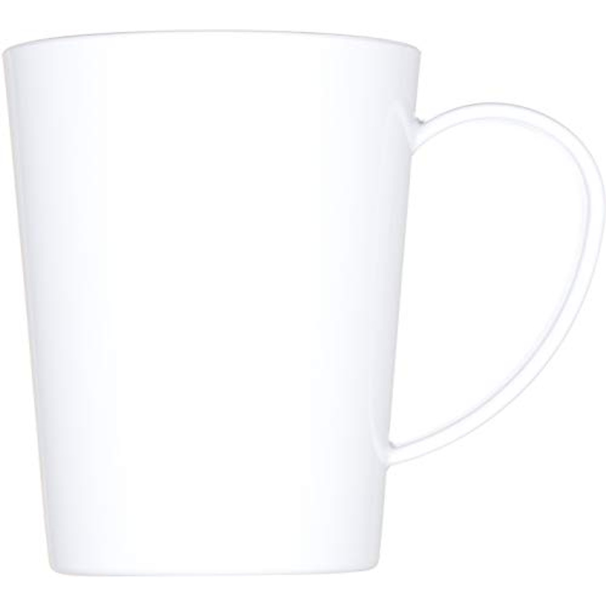 Carlisle FoodService Products Mug Plastic Coffee Mug with Large Handle for Buffets, Home, and Restaurant, Tritan, 12 Ounces, White