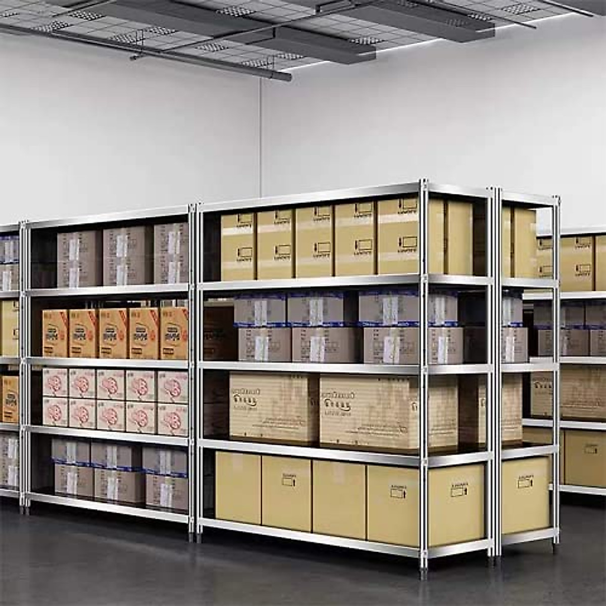 Generic XBSM Stainless Steel Shelves 4-Tier Adjustable Shelving Unit Heavy-Duty Shelf Suitable for Kitchen Commercial Restaurant Garage Storage 200lb Per (35.5L×13.7W inch)